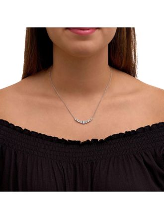 Zeeme Gemstones Halskette Silber 925 rhodiniert mit 9x Blautopas (beh.)