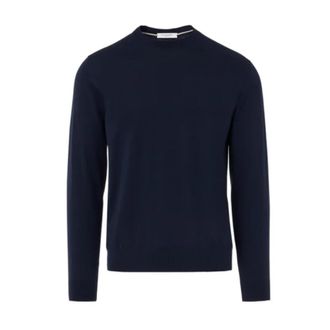 Paolo Pecora Pullover Girocollo in puro Cotone - - Knitwear - Herren - Blau - M