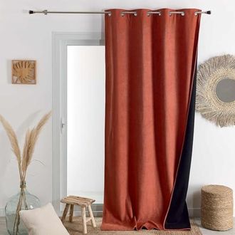 HOME MAISON com Thermovorhang - Verdunkelungsvorhang - Terracotta - Vorhang 140 x 260 cm