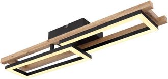 Globo Lighting Globo Deckenleuchte Illa schwarz mit Holz - 67266D