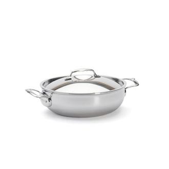 De Buyer de Buyer - Servierpfanne AFFINITY aus mehrlagigem Edelstahl - mit Deckel - 28 cm - 3754.28, Silber