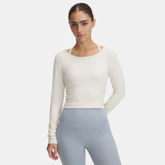 Under Armour Train Seamless Langarm-Oberteil für Damen Stein / Weiß XL