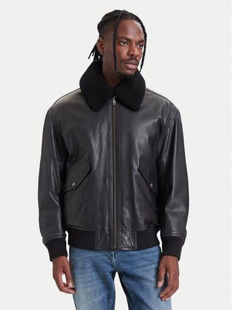 HUGO BOSS Lederjacke Jopeak 50566594 Schwarz Regular Fit
