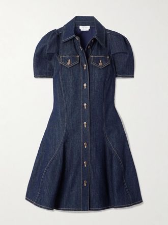 Alexander McQueen Mini-jeanskleid - Blau