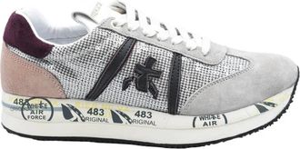 Premiata Low-Top Sneaker - Glittery Grey Sneakers With Padded Collar - Gr. 39 (EU) - in Wei&szlig; - f&uuml;r Damen