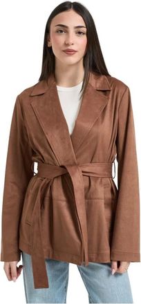 Liu Jo Femme, Manteaux, Brun, Taille: 36 FR Blazer Ceintur&eacute;