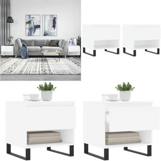 vidaXL Vidaxl - Couchtische 2 Stk. Wei&szlig; 50x46x50 cm Holzwerkstoff - Elegante Couchtische - Wohnzimmerstil - Holzwerkstoff - Metallgestell - Wei&szlig;e Farbe