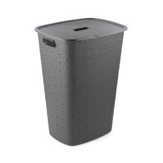 Curver Softex W&auml;schekorb, 56 l, 70% recyceltes Material, langlebig, leicht, dunkelgrau