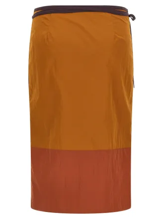 Saint Laurent Color-Block Nylon Skirt - Orange