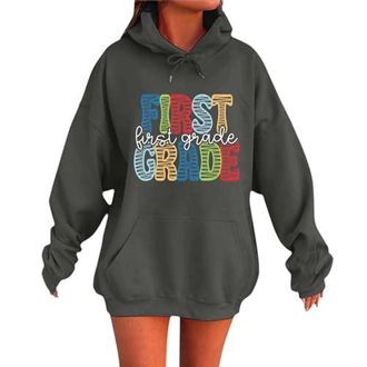 Generic 2026 Printemps Femmes Casual Pull &agrave; Capuche Hiver Polaire Sweatshirt Imprim&eacute; Lettres Manches Longues Confortable Chaud Loungewear pour un usage quotid