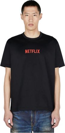 Junya Watanabe Homme, Tops, Noir, Taille: S Netflix T-Shirt