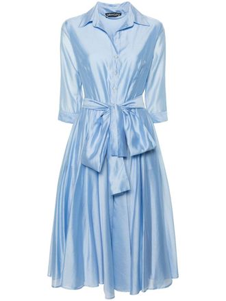 DRHOPE robe-chemise mi-longue &eacute;vas&eacute;e - Bleu
