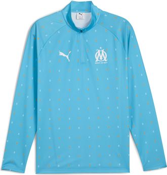 Puma Veste davant-match &agrave; 1/4 zip Olympique de Marseille Homme, Accessoires, Bleu, 3XL