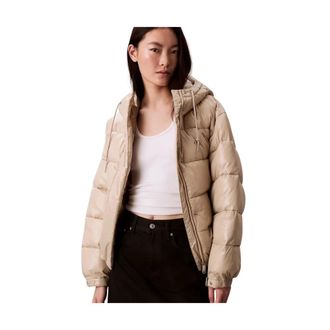 Calvin Klein Shine Puffer Jacket - - Jackets - Damen - Beige - M