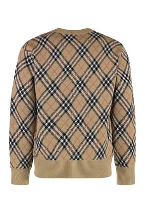 Burberry Mens Knit Wool Pullover Beige Sweatshirts Sweater