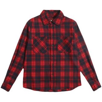 Generic Chemise &agrave; carreaux en flanelle &agrave; manches longues pour homme, chemise boutonn&eacute;e tartan pour homme, chemise polyvalente d&eacute;contract&eacute;e, confortable, class