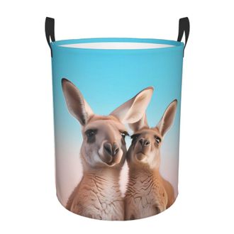 Generic Niedliches, Lustiges K&auml;nguru Korb Aufbewahrung Rund Korb W&auml;sche Wasserdichter W&auml;schebeh&auml;lter F&uuml;r W&auml;schesack Badezimmer Decken