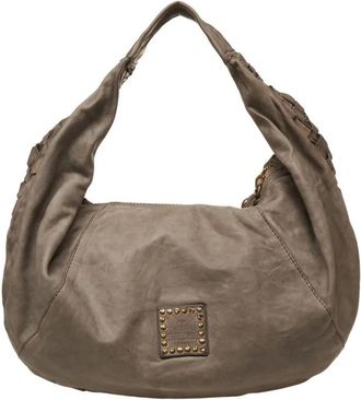 Campomaggi Hobo Bags - Crescent-Shaped Shoulder Bag With Woven Strap And - Gr. unisize - in Grau - für Damen