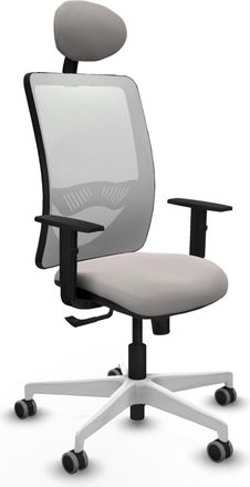 Piqueras y Crespo Wei&szlig;er Computerstuhl Zulema mit 1D-Armen, h&ouml;henverstellbarer Lendenwirbelst&uuml;tze und festem Kopfteil, ausgestattet mit 3 Positionen und Schneidschaum, 