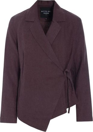 Bitte Kai Rand Femme, Blouses et Chemises, Violet, Taille: 42 FR Veste Asym&eacute;trique en Lin