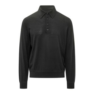 Tom Ford Woll-Poloshirt - - Tops - Herren - Schwarzk - XL