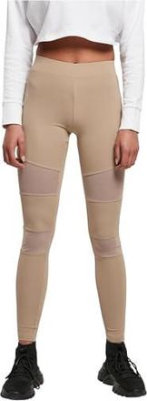 Urban Classics Ladies Legging pour Femme Tech Mesh, Empiècements en Maille Transparents sur Les Jambes, Matériau Élastique et Flexible, Normale, Softtaupe, Taille 5X