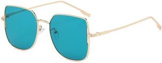 Generic Lunettes De Soleil Tendance &Agrave; Monture M&eacute;tallique Large, For Hommes, Conduite En Ext&eacute;rieur, Femmes, Shopping Et S&eacute;ances Photo.(Blue)