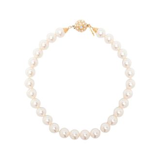 Alessandra Rich Perlenkette mit Kristallverzierung - - Accessories - Damen - Wei&szlig; - ONE SIZE