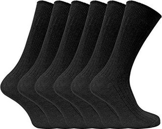 Sock Snob 6 lot paires hommes chaussettes 100 coton fines noires qualite (SE002 Black) (39-45 eur, SE002 Black)