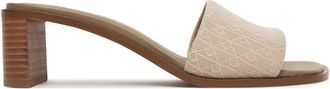 Calvin Klein Pantoletten Calvin Klein Block Heel Sandal Aop HW0HW03016 Beige