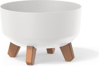 Prosperplast Weißer Topf, ohne Tank, GRACIA Kollektion, 23,5 x 23,5 x 15,5 cm, Fassungsvermögen 3,8 L