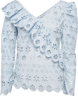 Self Portrait Oberteil mit Spitze - Blau