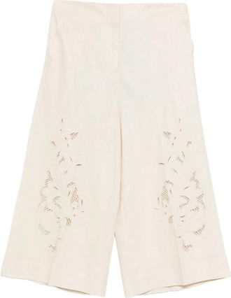 Twinset Floral-embroidered Culottes