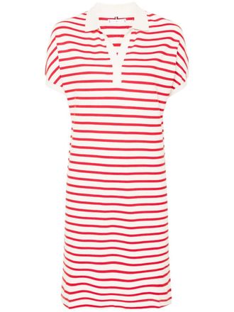 Tommy Hilfiger Pikee-Poloshirtkleid mit Streifen - Rot