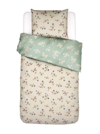 Essenza Bettw&auml;sche Fiora Vanille, 135x200 + 1x 80x80 cm - 100% Baumwollsatin 220TC - Blumen