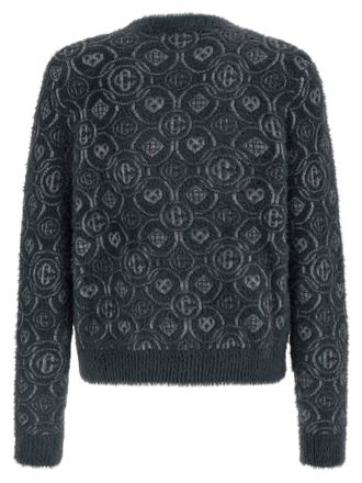 Casablanca Monogram Jacquard Wool Blend Sweater - Charcoal
