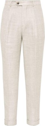 Brunello Cucinelli pantalon en tissu flamm&eacute; - Tons neutres