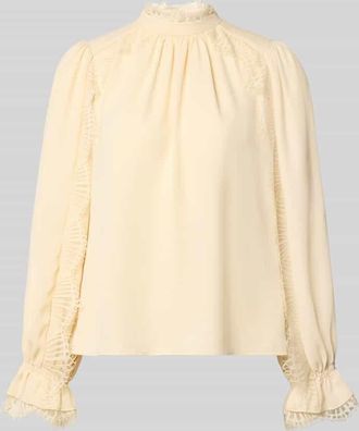 Marc Cain Regular Fit Bluse mit Spitzenbesatz
