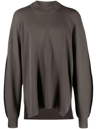 Homme Pliss&eacute; Issey Miyake pull en laine &agrave; col rond - Vert
