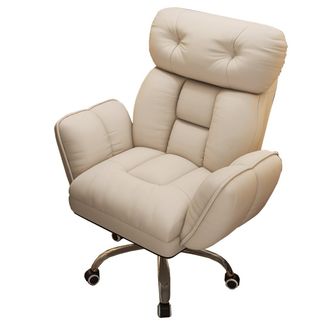 Generic B&uuml;rostuhl hoher R&uuml;ckenlehne,ergonomischer Chefsessel Zuhause Rollen,verstellbare,hochklappbare Armlehnen,bequemer Gaming-Sessel(Beige,A)