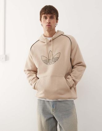 adidas Originals SST - Kapuzenpullover in Steinbeige-Khaki-Neutral
