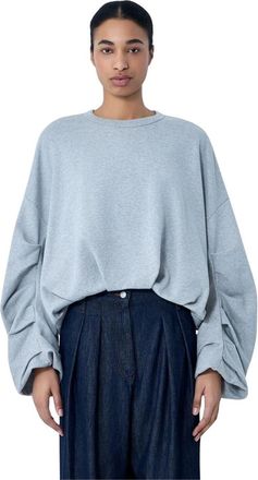 Dries Van Noten Femme, Sweatshirts et sweats &agrave; capuche, Gris, Taille: 42 FR Pull ras du cou oversize