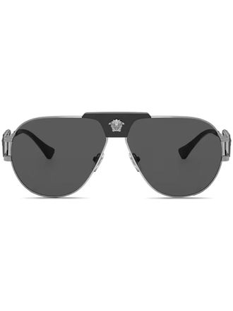 Versace lunettes de soleil à monture pilote - Or