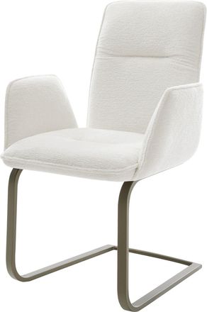 DELIFE Schwingstuhl Vinja-Flex Freischwinger flach Effektfinish Titan Boucl&eacute; Soft Beige