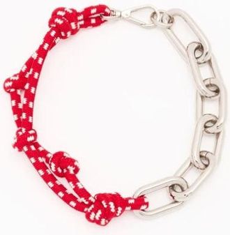 Plan C Plan C, Femme, Accessoires, Rouge, Taille: ONE Size Knotted Cord Chain Necklace