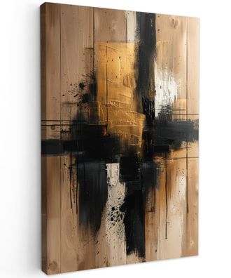 MuchoWow © Wandbilder Klein 20x30 cm Mini Wohnzimmer Wanddeko Schlafzimmer Zimmerdeko Wandgemälde Zimmer Deko auf Wand Dekoration Wall Art Gold - Kunst - Moder