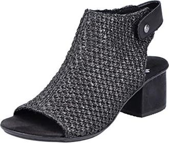 Rieker Sandales pour femme 64670, Noir, 38 EU