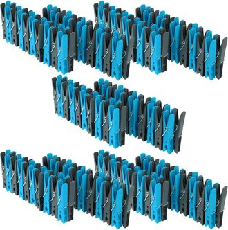 Com-Four 200 Wäscheklammern im Sparpack in verschiedenen Trendfarben [Auswahl variiert] (200 Stück - Klammern)