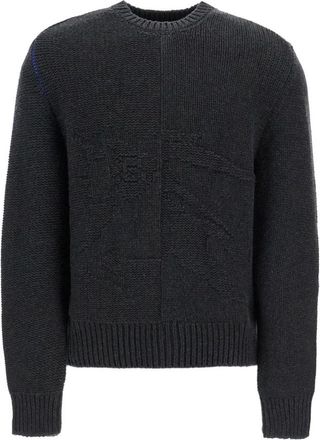 Burberry Homme, Pulls, Noir, Taille: L Pull ras du cou en maille textur&eacute;e