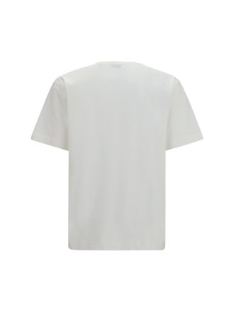 Burberry Mens Check Cotton T-Shirt Chalk T-Shirts And Polos
